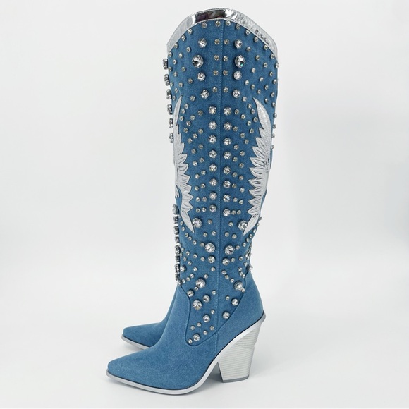 Azalea Wang | Shoes | Nwt Azalea Wang Americana Upbeat Rhinestone Cowboy Boots | Poshmark